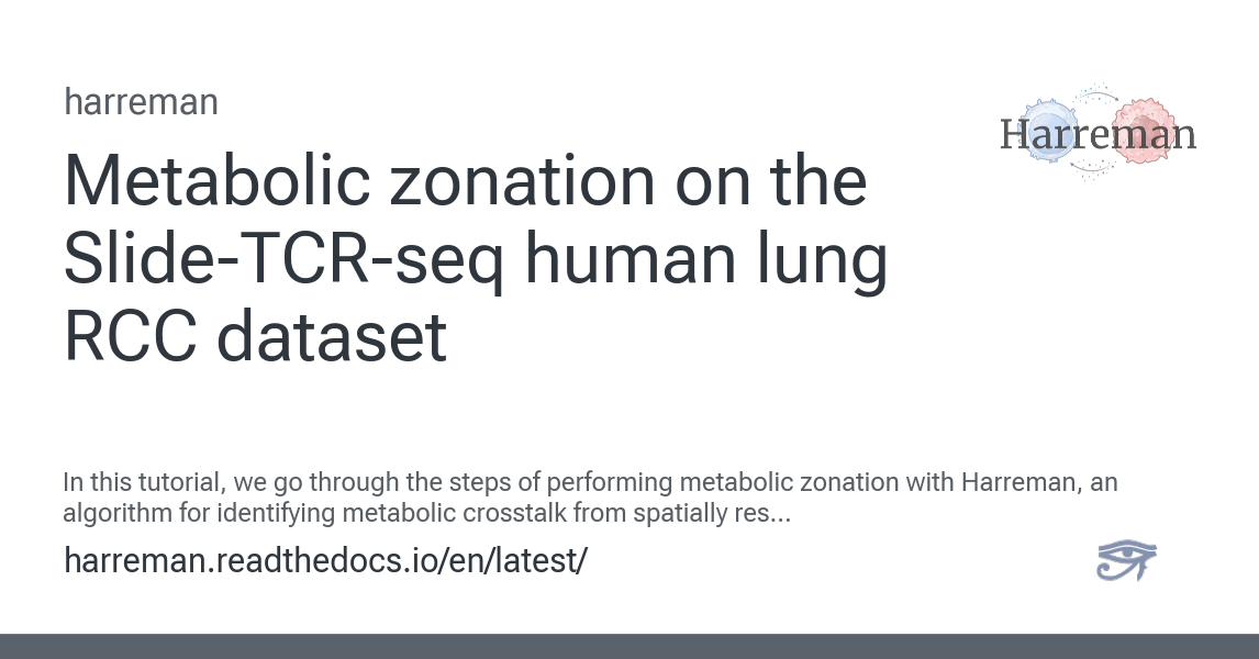 Metabolic zonation on the Slide-TCR-seq human lung RCC dataset — Harreman